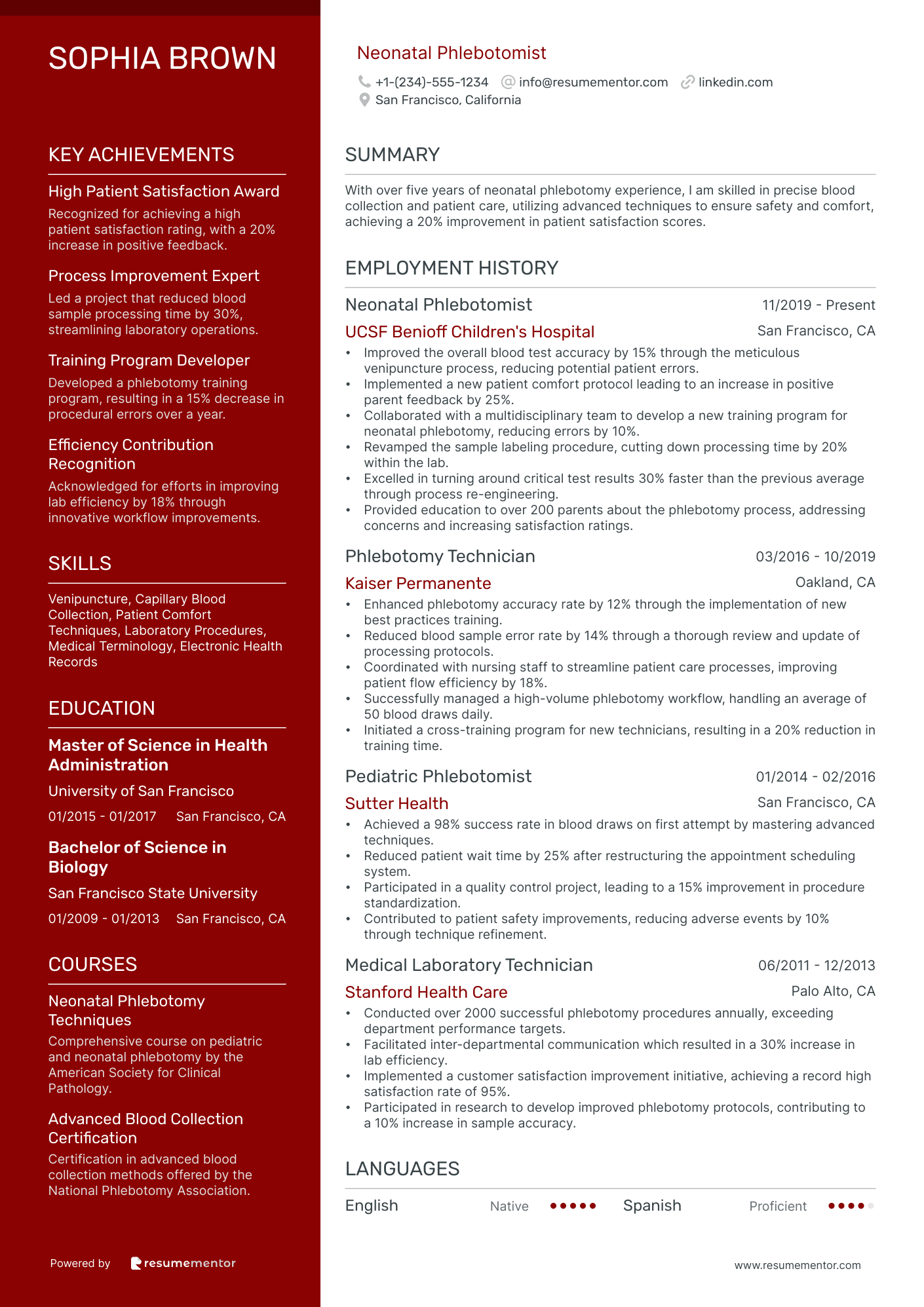 Phlebotomist Resume Examples - Free to Edit ATS-Friendly PDF - 2025