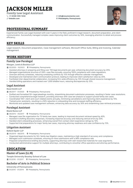 Legal Assistant Resume Examples - Free to Edit ATS-Friendly PDF - 2025