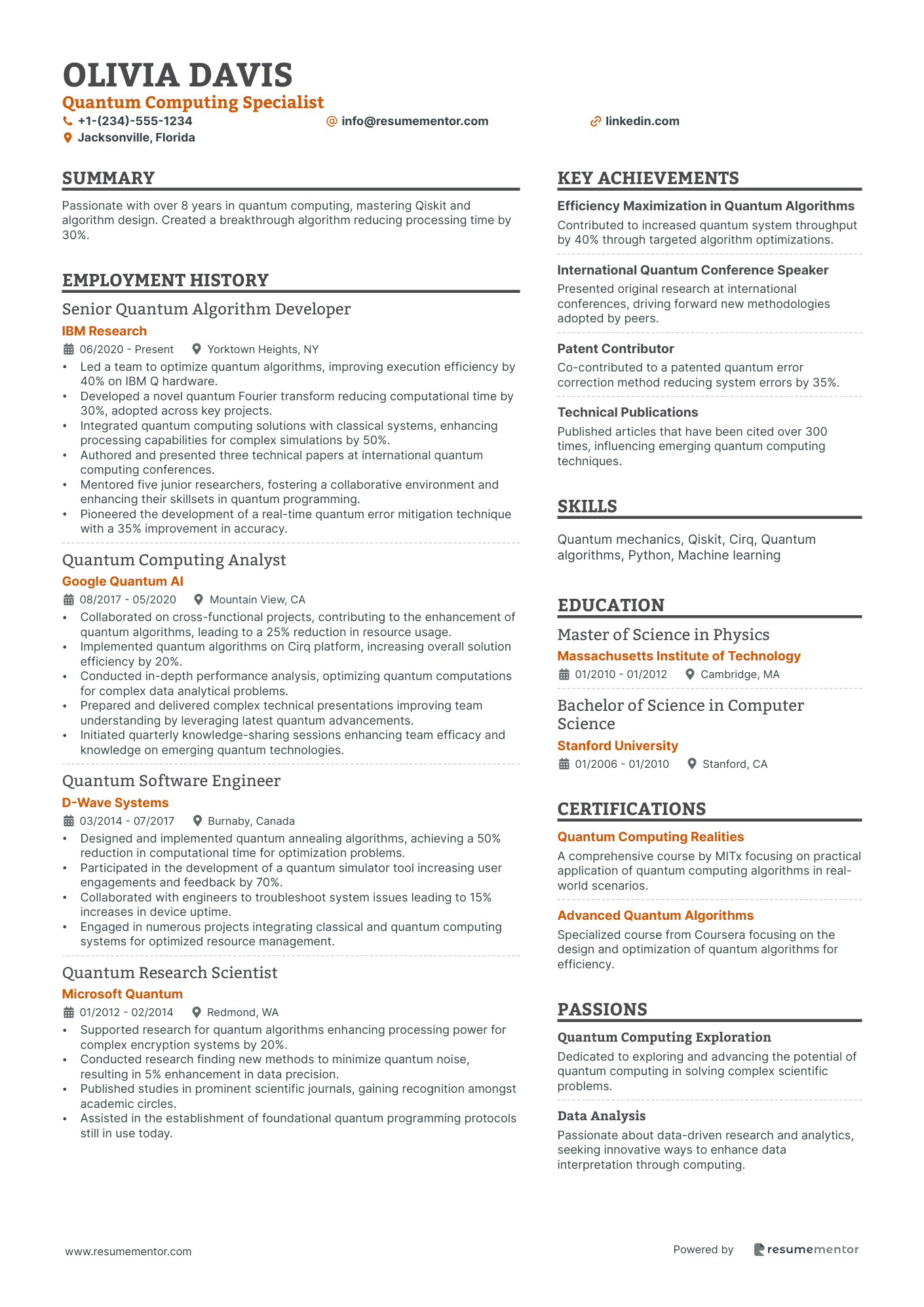 Computer Science Resume Examples - Free to Edit ATS-Friendly PDF - 2025