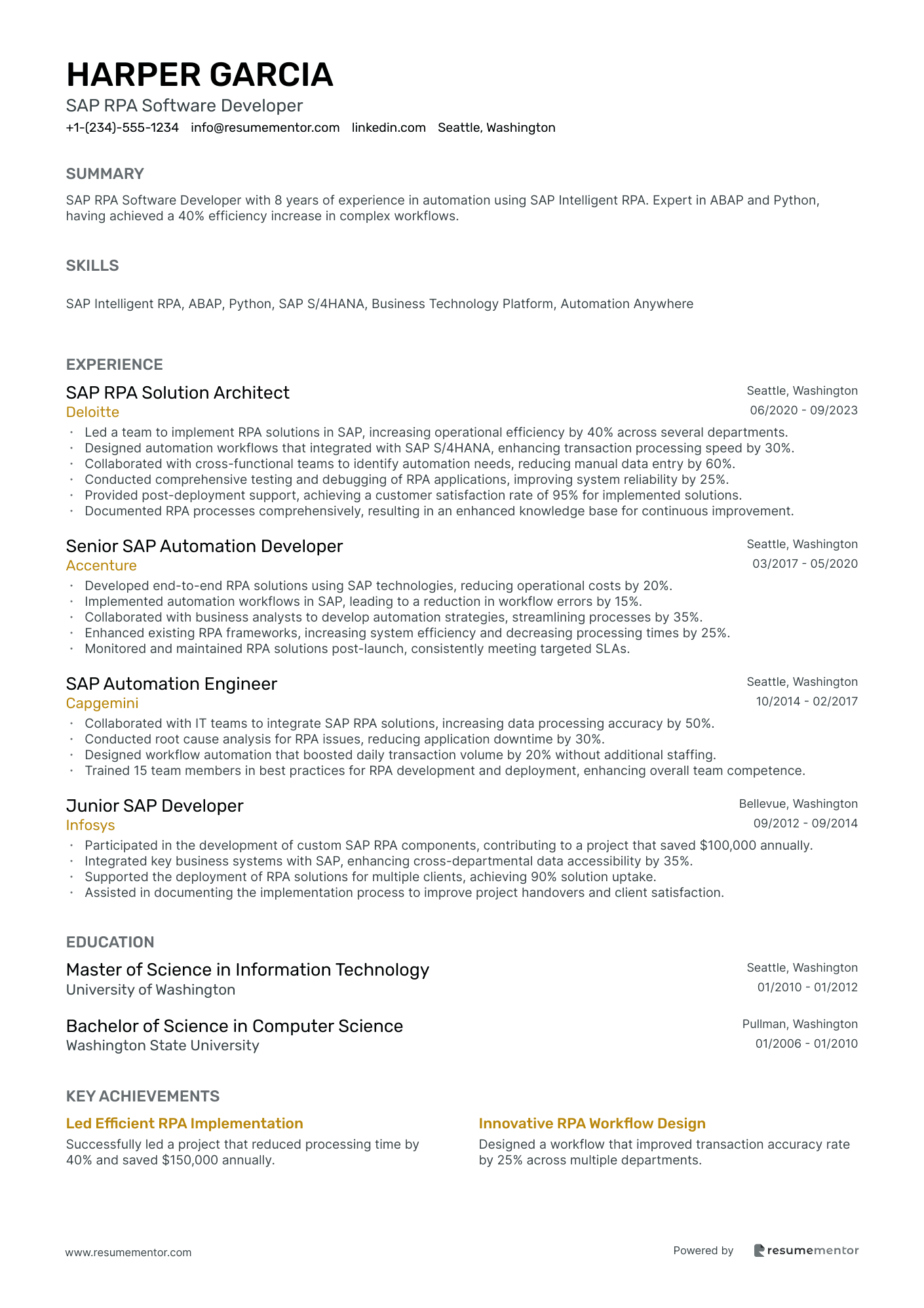 RPA Developer Resume Examples To Get You Hired in 2025