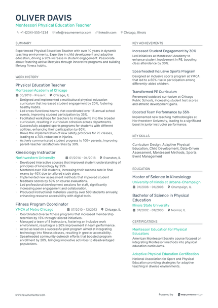 Montessori Teacher Resume Examples - Free to Edit ATS-Friendly PDF - 2025