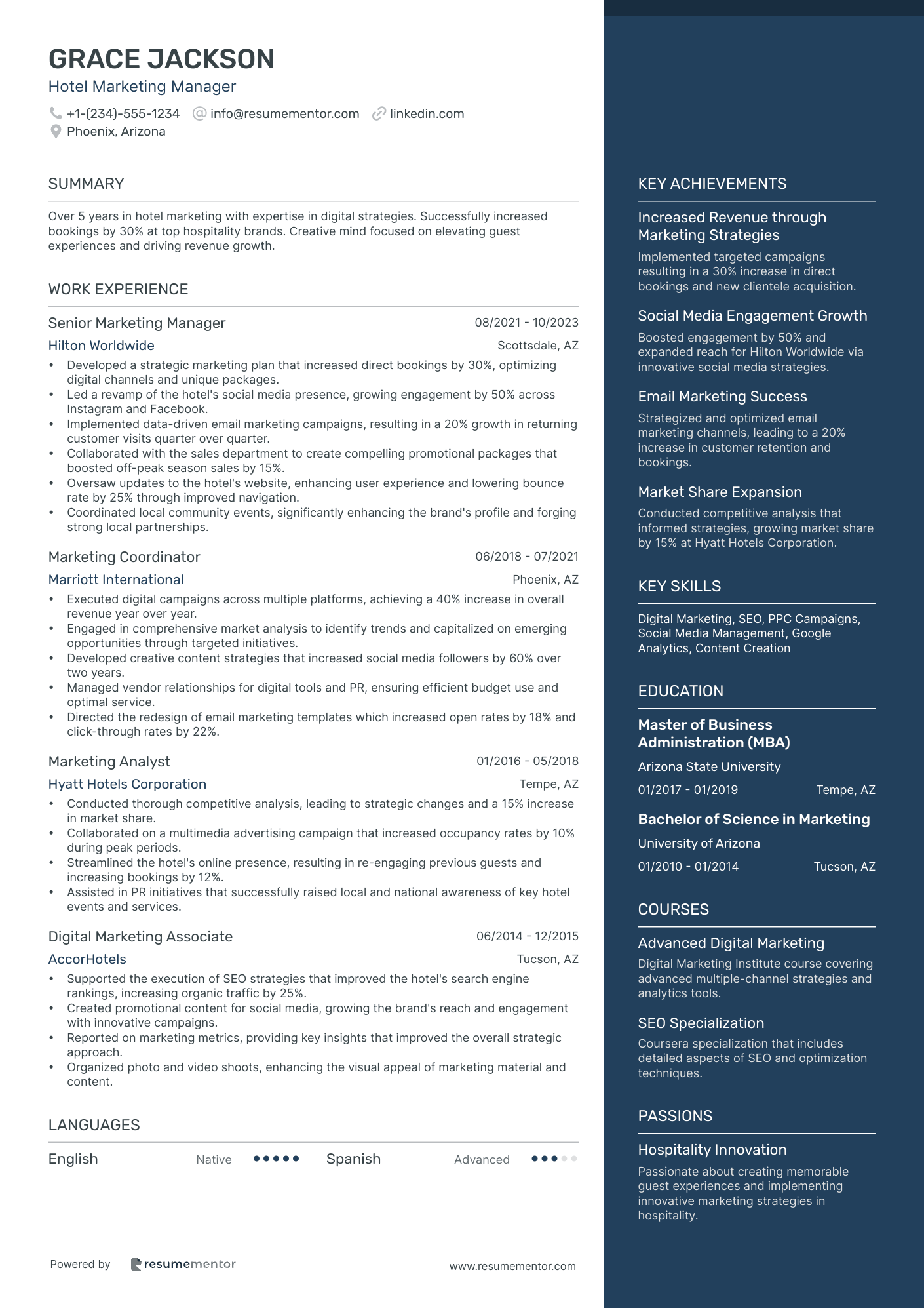 Hotel Manager Resume Examples - Free to Edit ATS-Friendly PDF - 2025