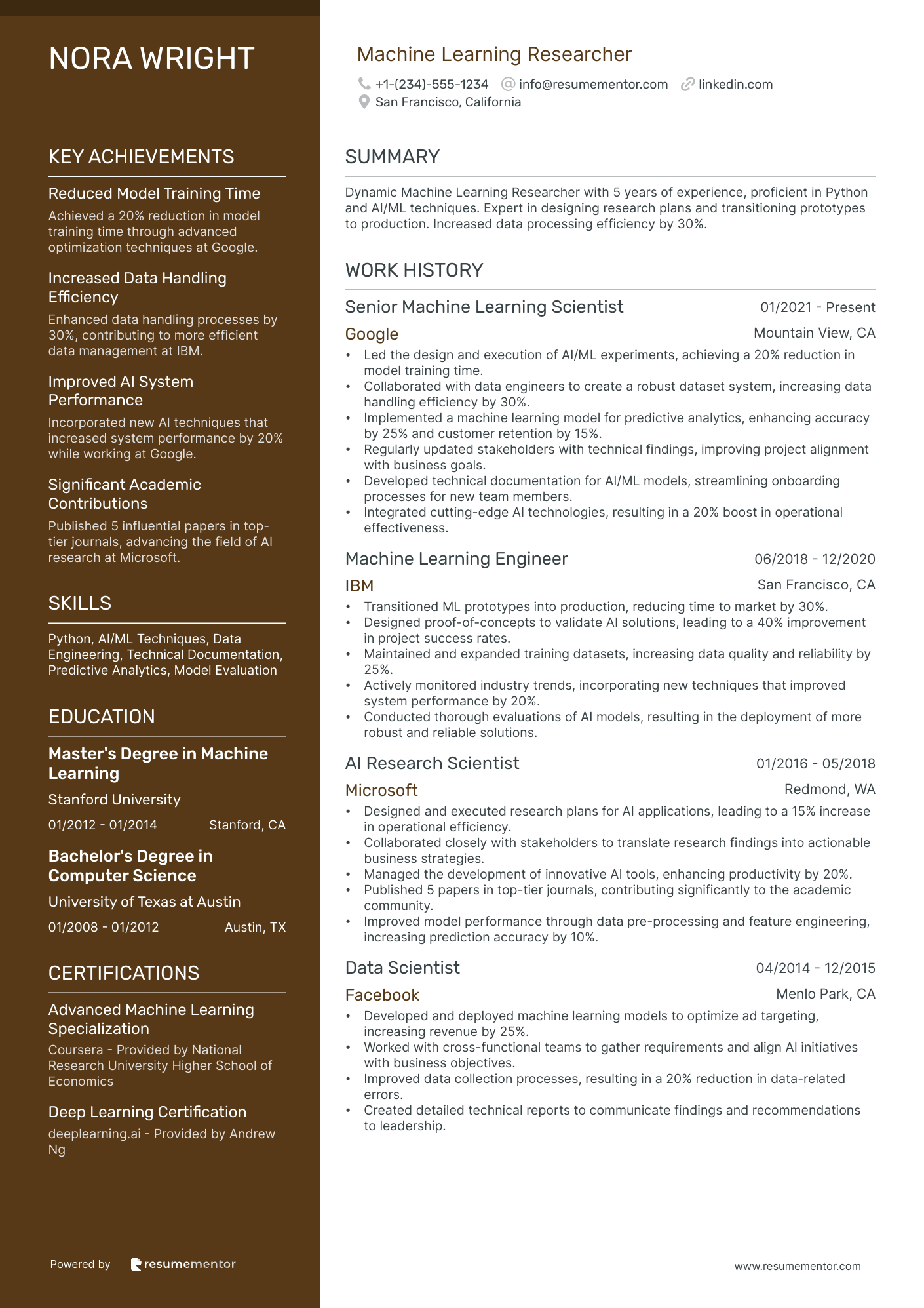 9 9+ Machine Learning Resume Examples - Free to Edit ATS-Friendly PDF ...