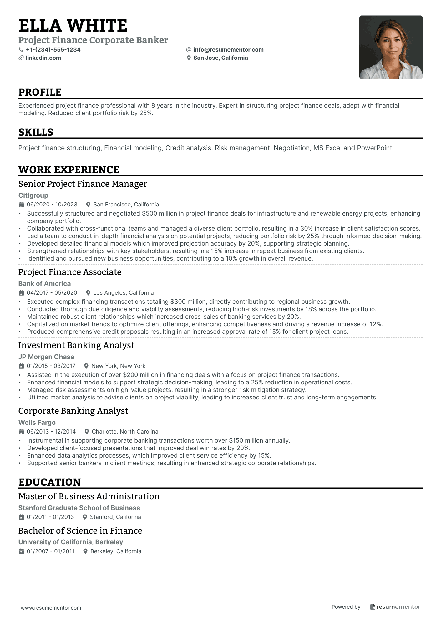 Corporate Banking Resume Example - Free to Edit ATS-Friendly PDF - 2025