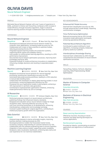 Machine Learning Engineer Resume Example - Free to Edit ATS-Friendly ...