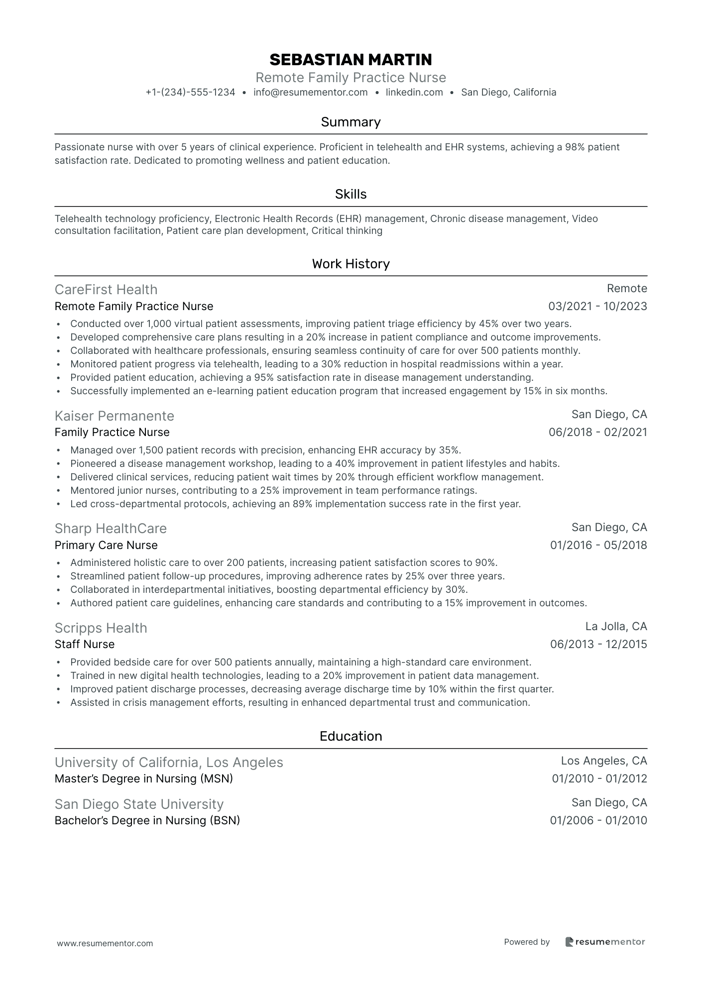 Remote Nurse Resume Examples To Get You Hired in 2025