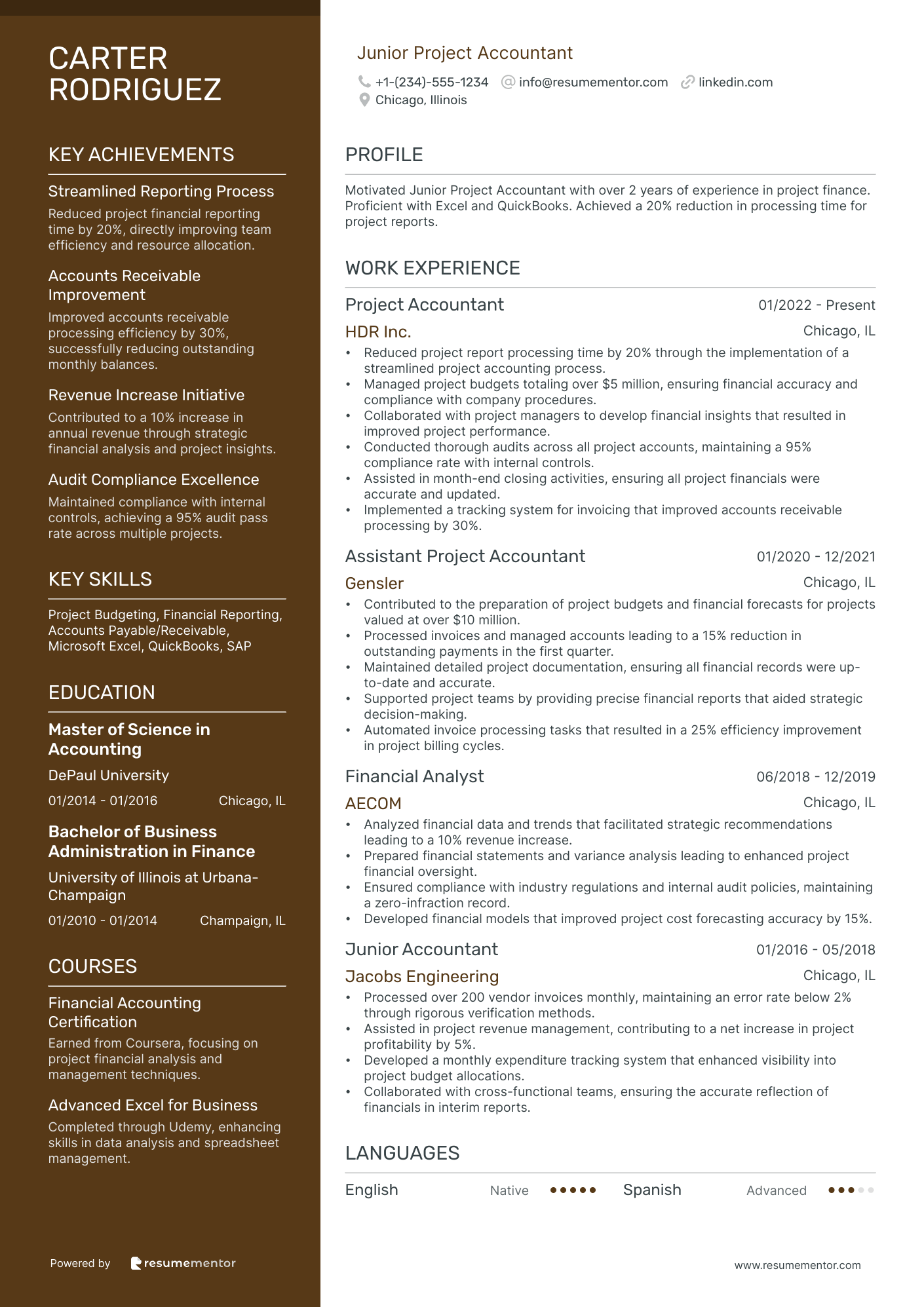 Junior Accountant Resume Example - Free to Edit ATS-Friendly PDF - 2025