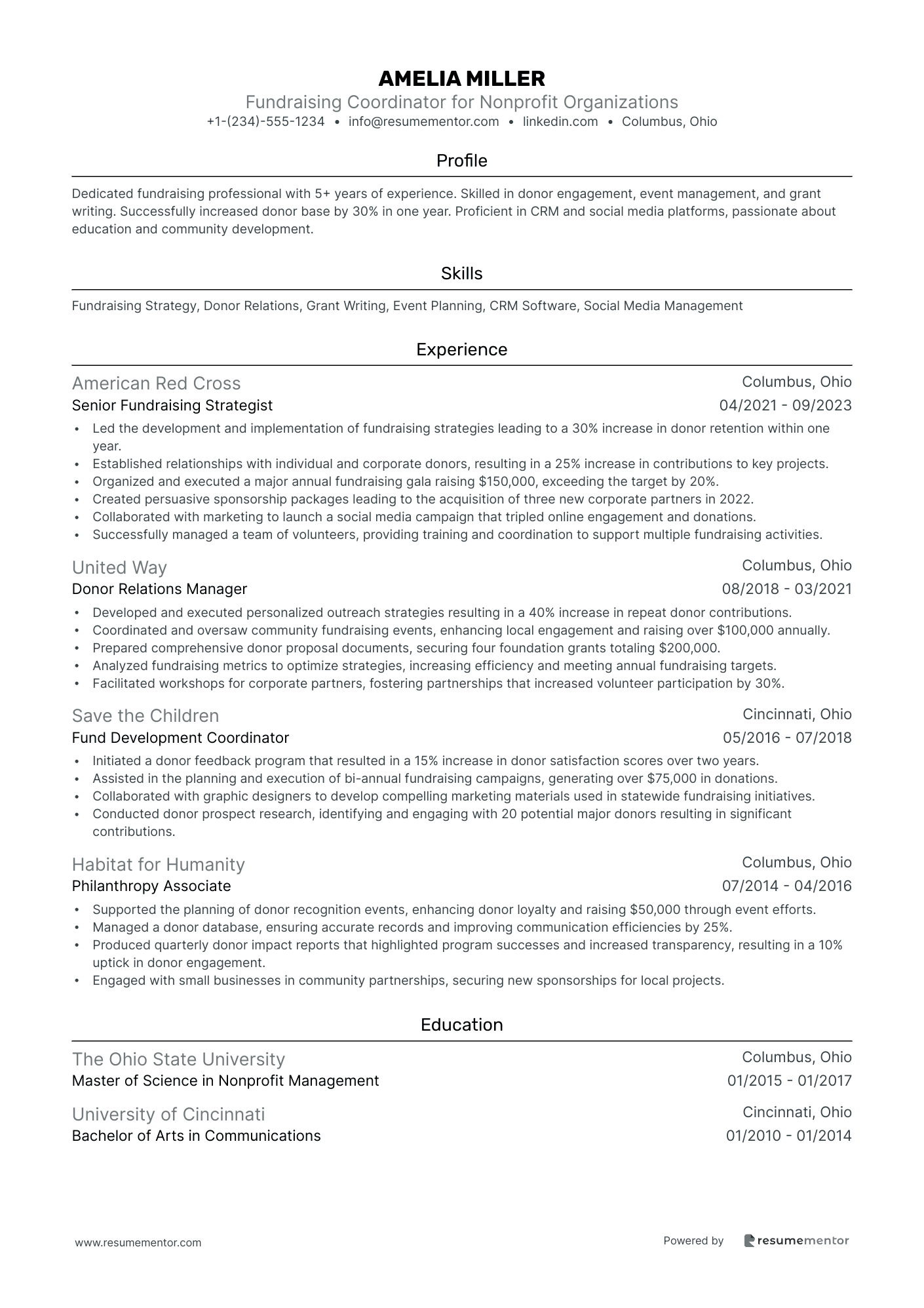 Nonprofit Resume Examples - Free to Edit ATS-Friendly PDF - 2025