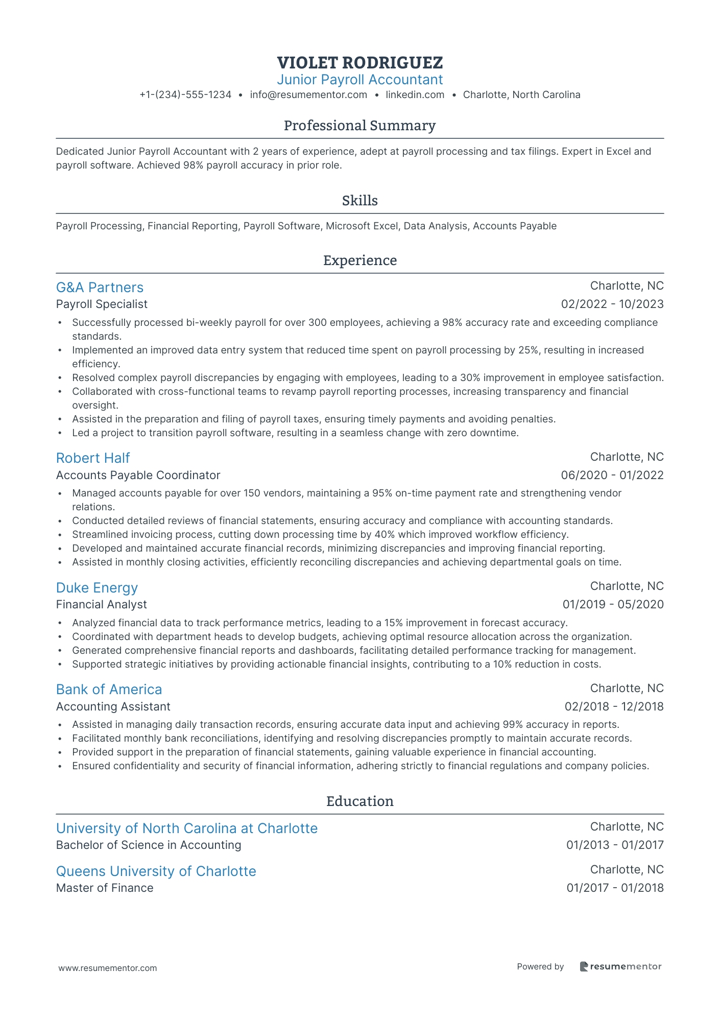 Entry-Level Staff Accountant Resume Example - Free to Edit ATS-Friendly ...