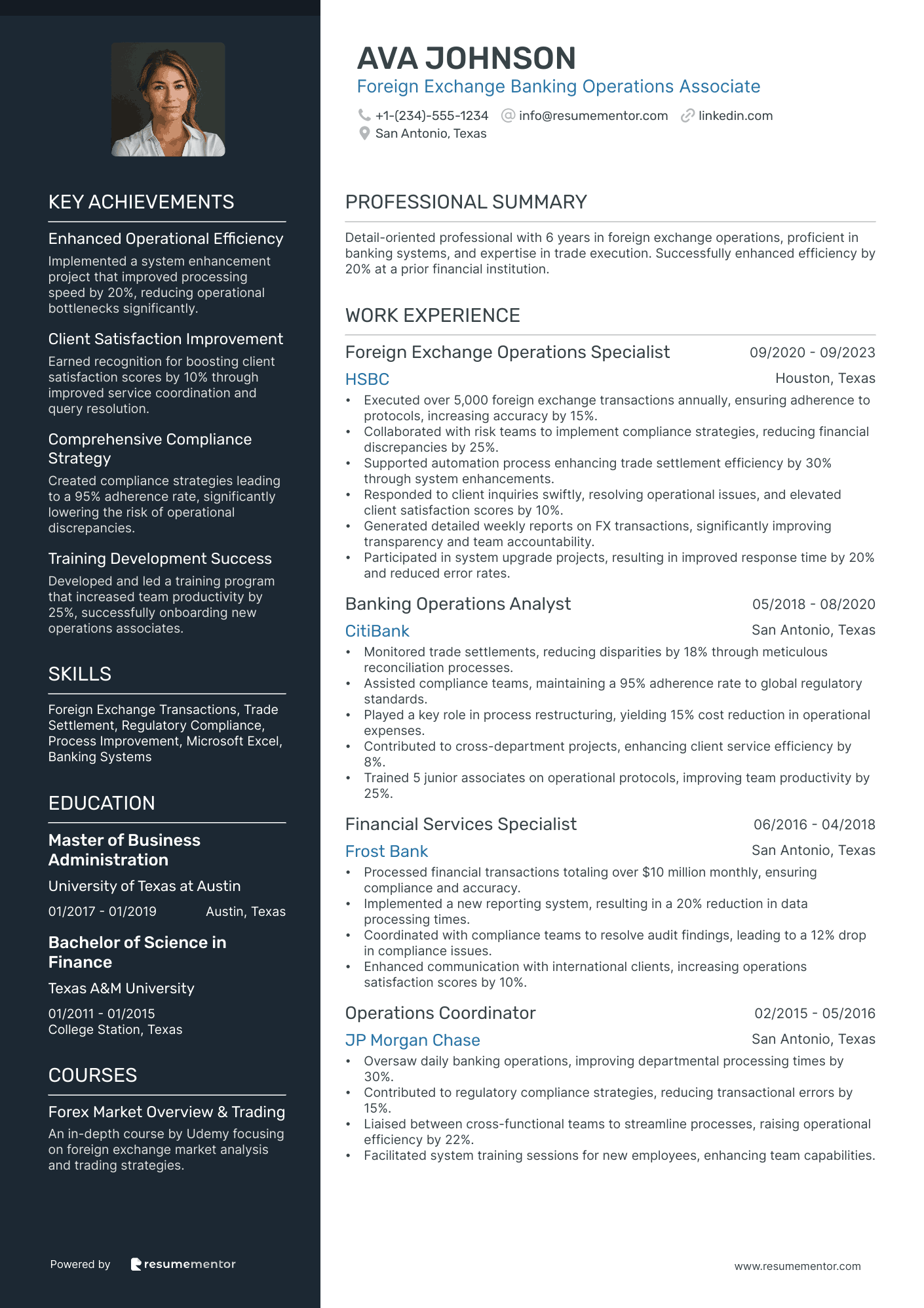 Banking Operations Resume Example - Free to Edit ATS-Friendly PDF - 2025