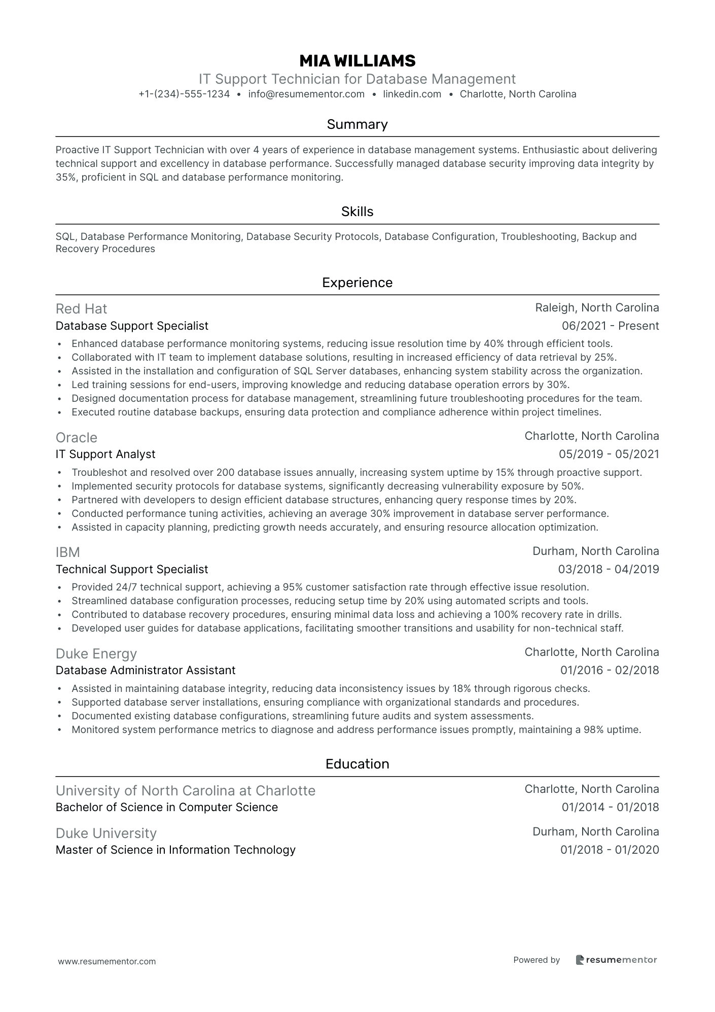 IT Support Resume Example - Free to Edit ATS-Friendly PDF - 2025