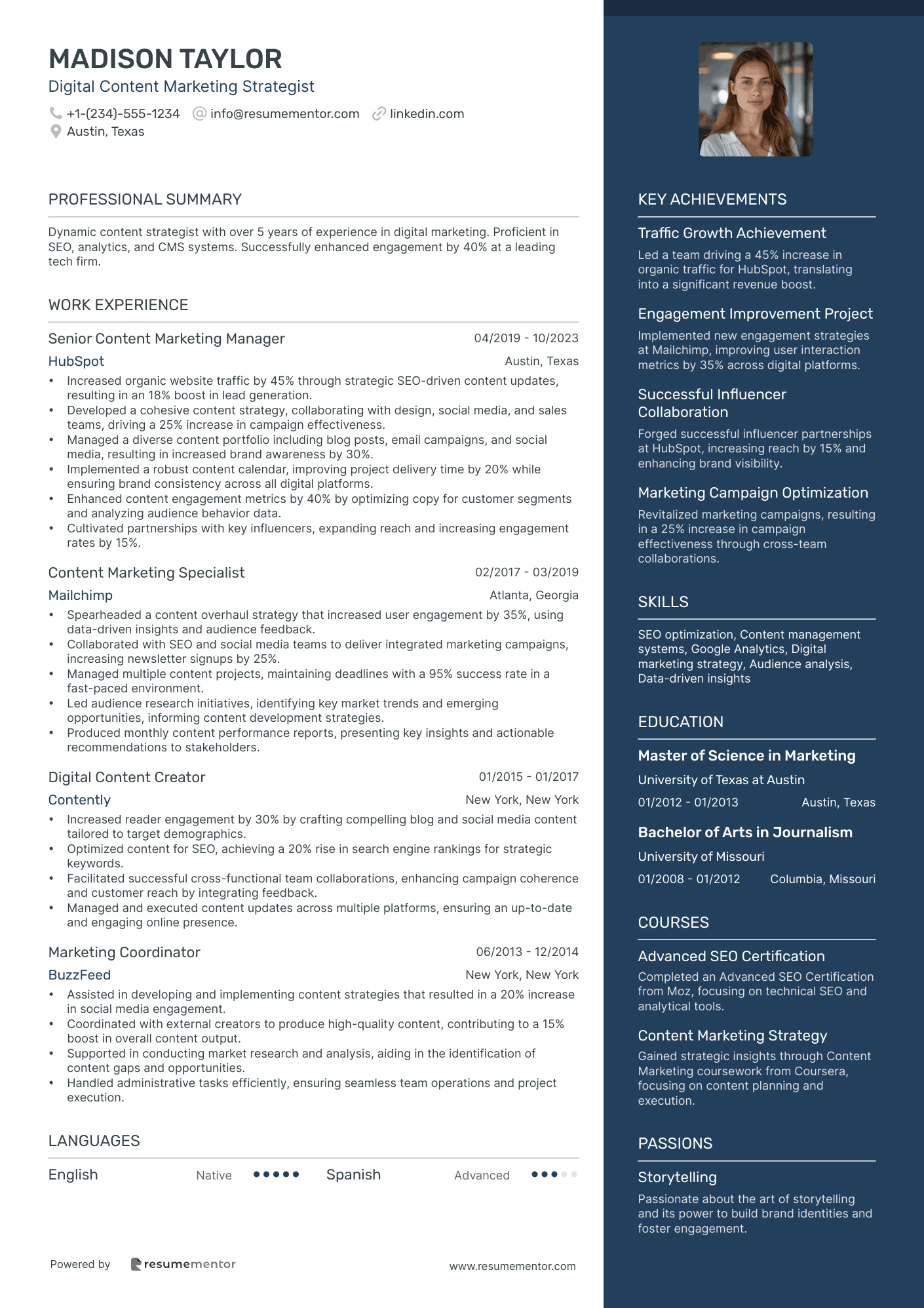 Content Marketing Resume Examples - Free to Edit ATS-Friendly PDF - 2025