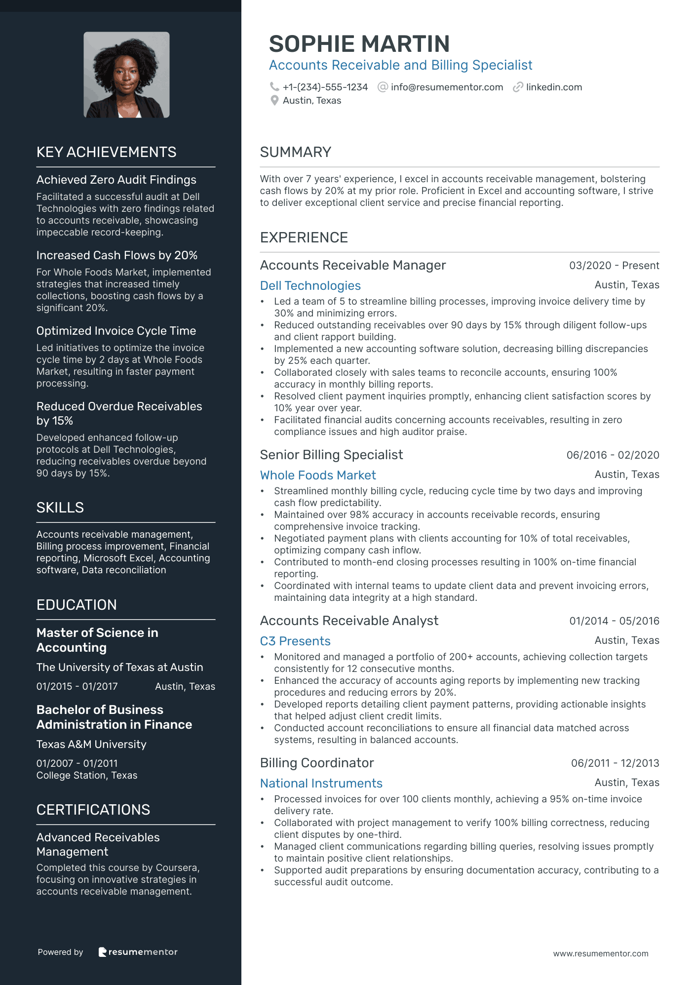 Accounts Receivable Resume Examples - Free to Edit ATS-Friendly PDF - 2025
