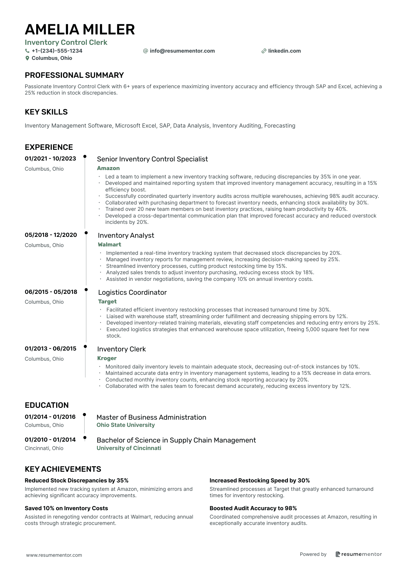 Clerical Resume Examples - Free to Edit ATS-Friendly PDF - 2025