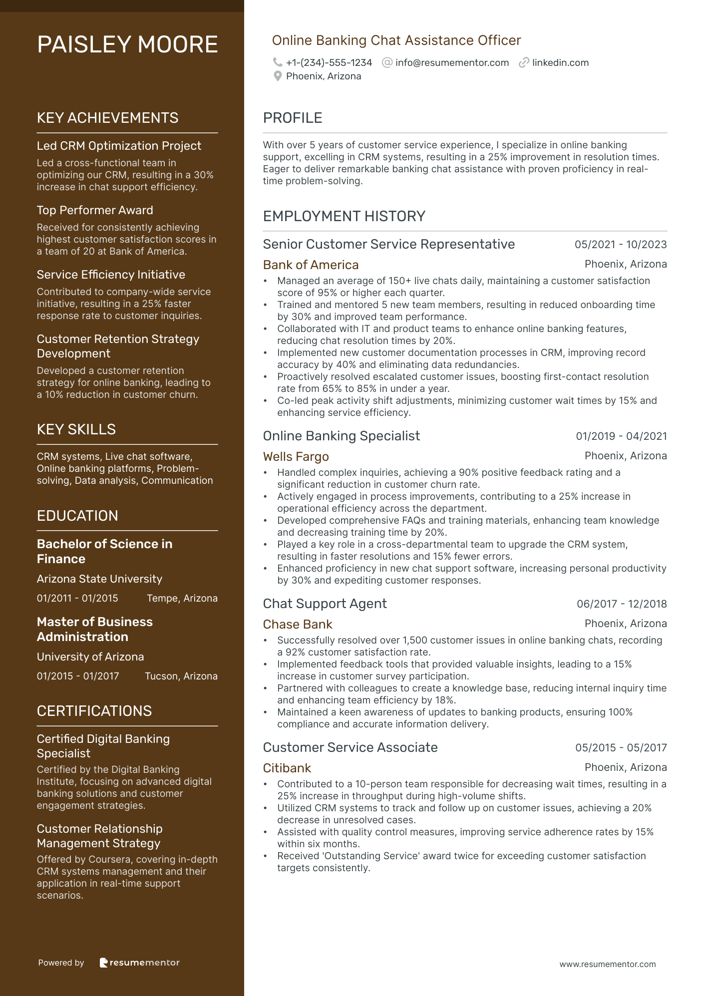 Online Chat Representative Resume Examples - Free to Edit ATS-Friendly ...