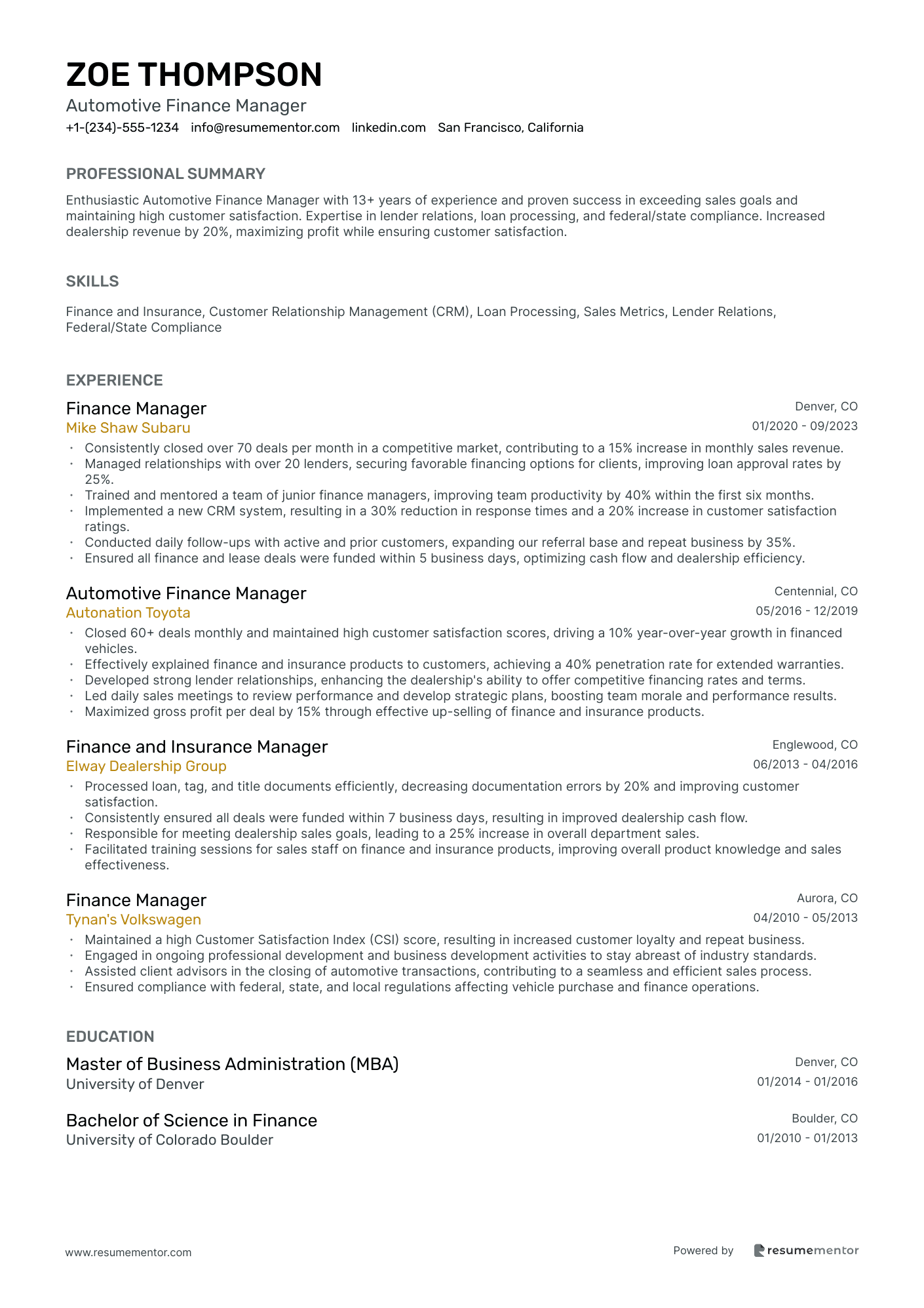 42 Finance Resume Examples To Get You Hired in 2024