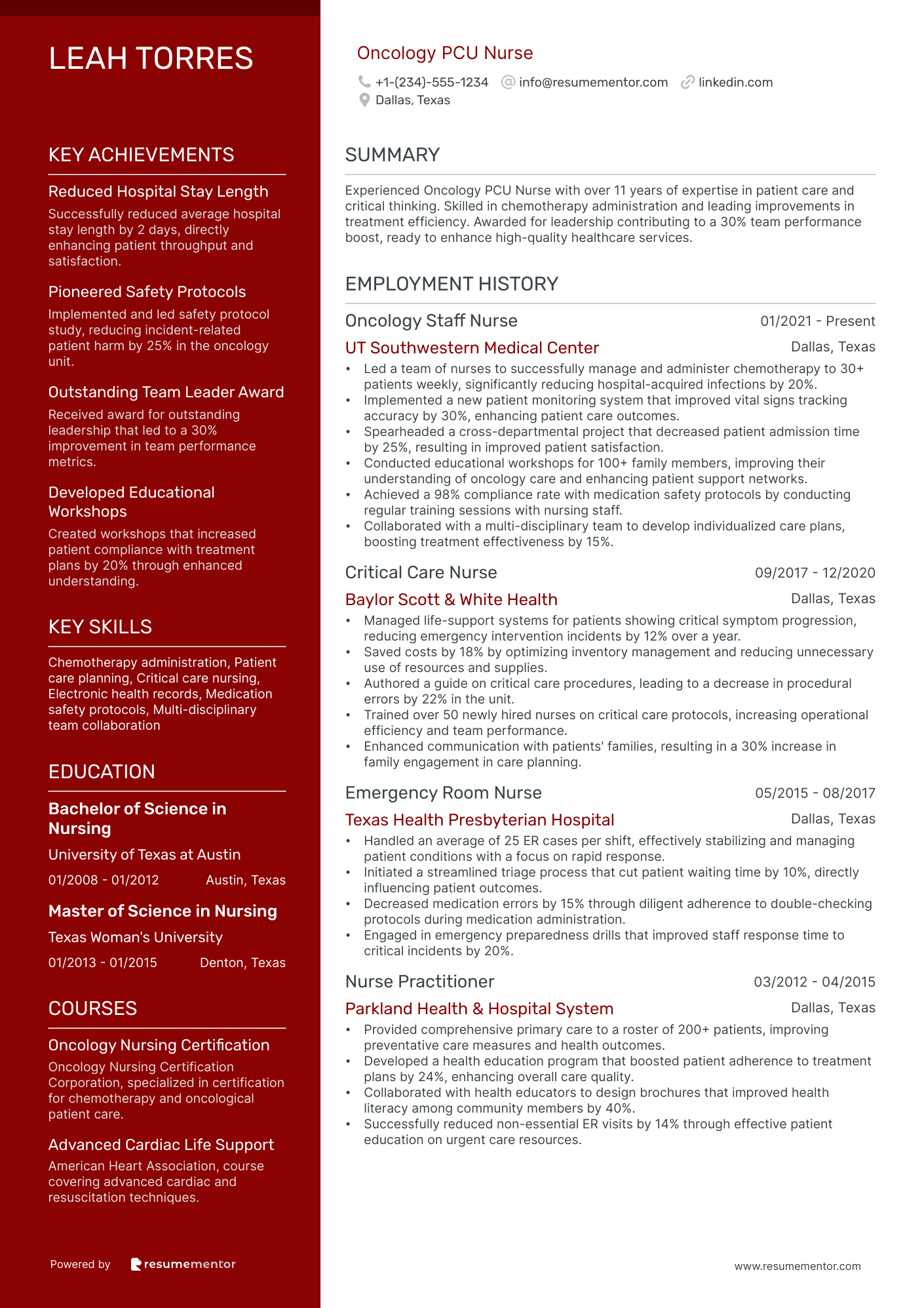 PCU Nurse Resume Example - Free to Edit ATS-Friendly PDF - 2025