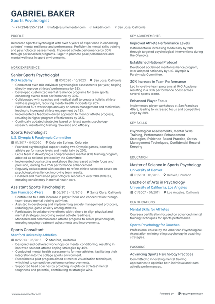Athletes and Sports Resume Examples - Free to Edit ATS-Friendly PDF - 2025