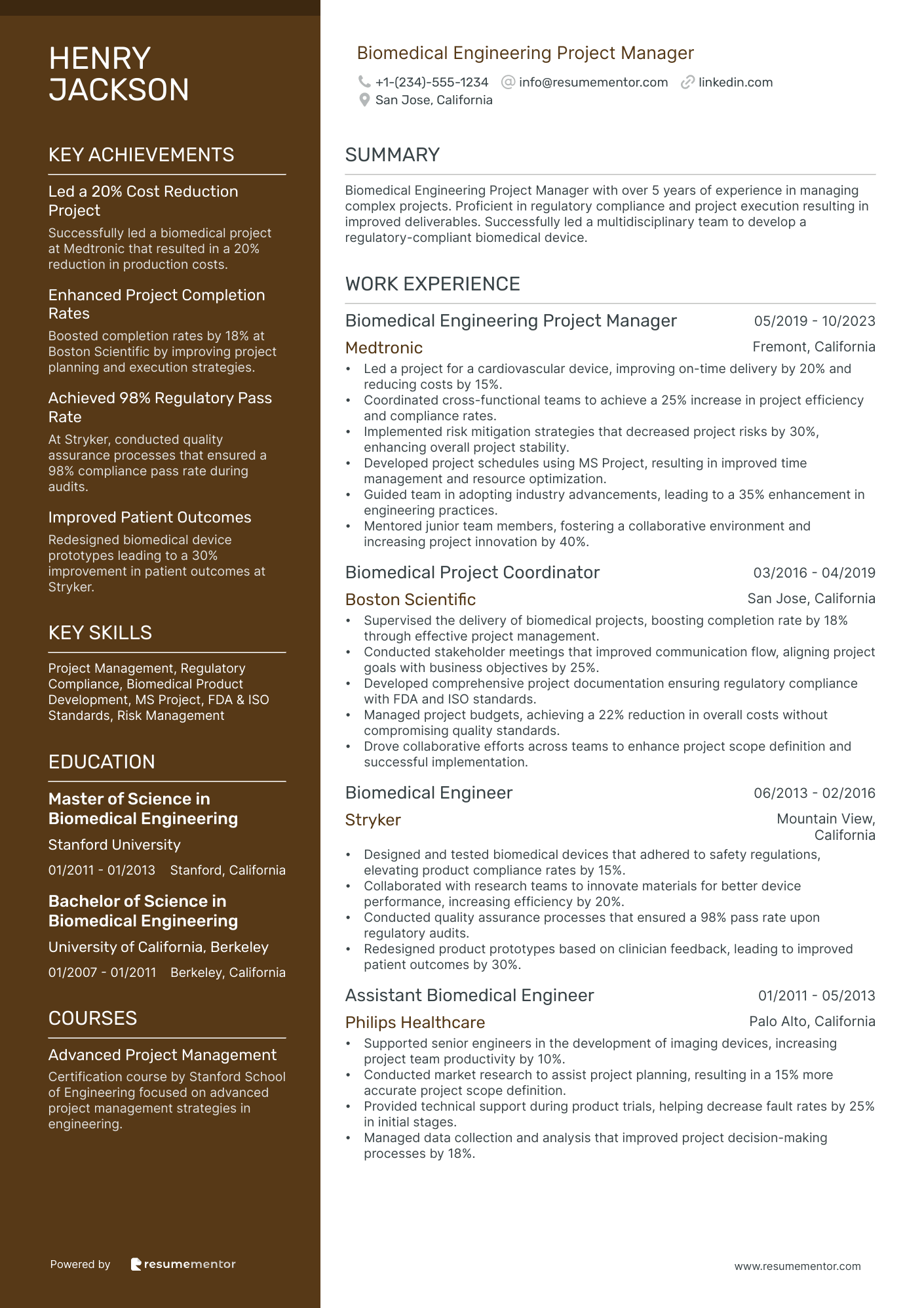Engineering Project Manager Resume Example - Free to Edit ATS-Friendly ...