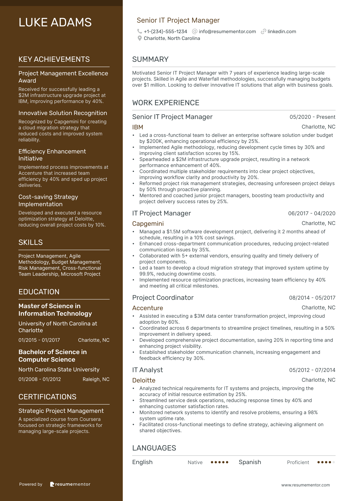 Senior Project Manager Resume Example - Free to Edit ATS-Friendly PDF ...