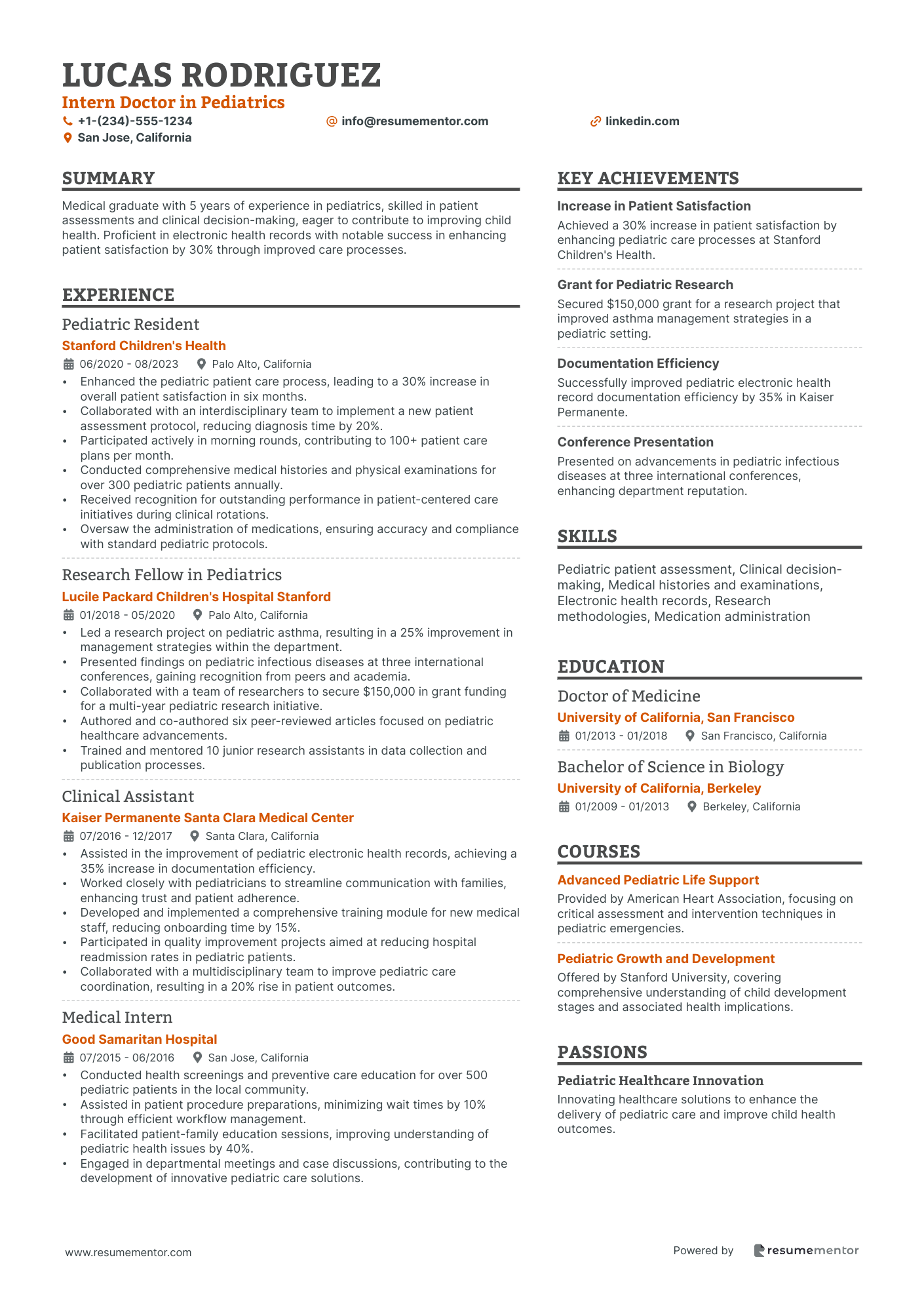 Intern Doctor Resume Example - Free to Edit ATS-Friendly PDF - 2025