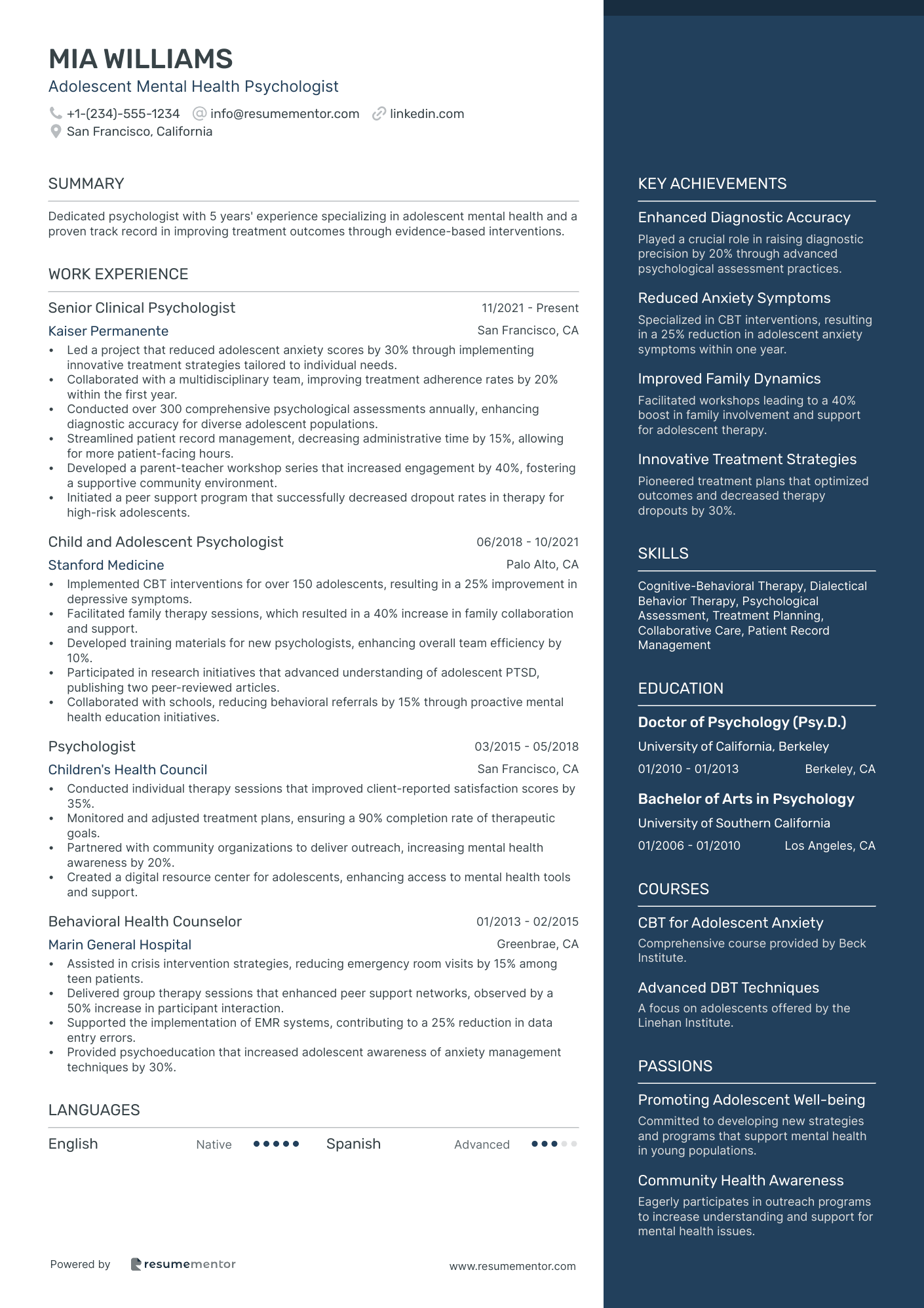 Psychology Resume Examples - Free to Edit ATS-Friendly PDF - 2025