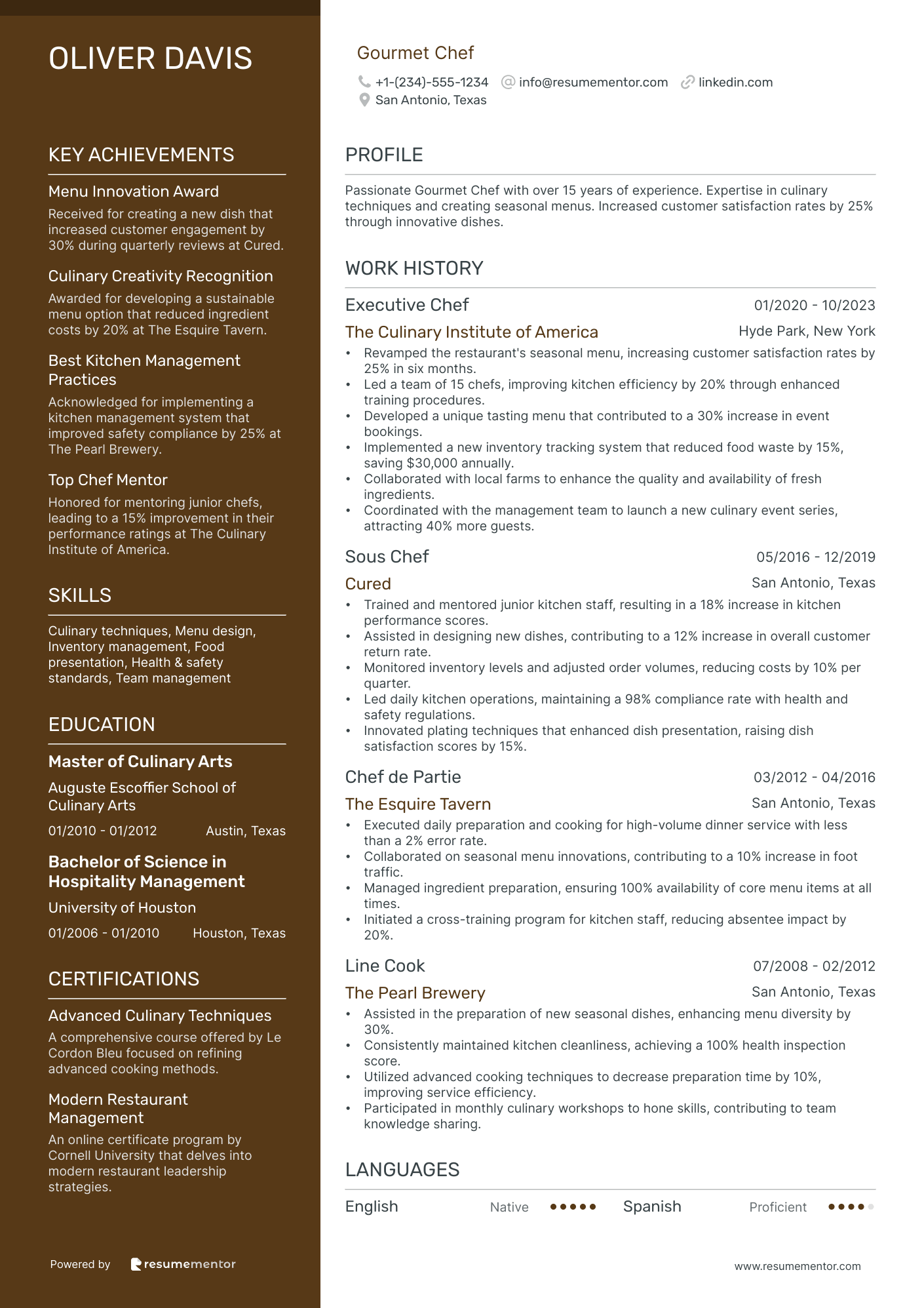 Chef Resume Examples - Free to Edit ATS-Friendly PDF - 2025