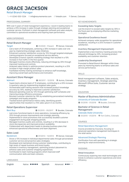 Branch Manager Resume Examples - Free to Edit ATS-Friendly PDF - 2025