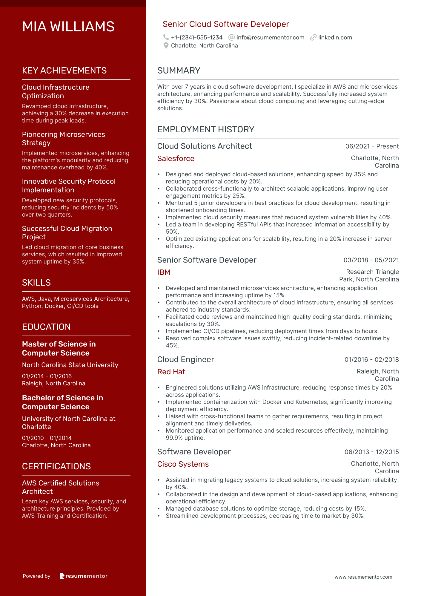 Senior Software Developer Resume Examples - Free to Edit ATS-Friendly ...