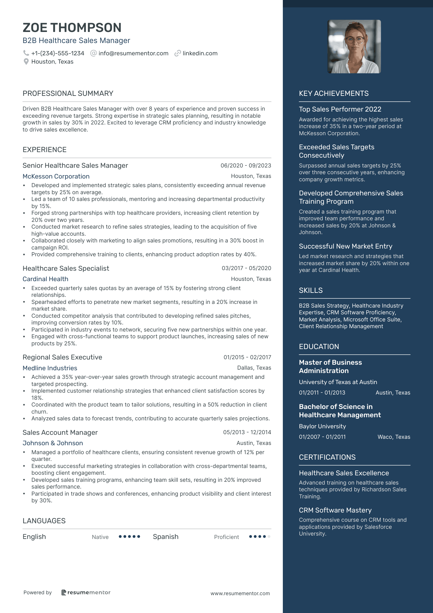 B2B Sales Resume Example - Free to Edit ATS-Friendly PDF - 2025