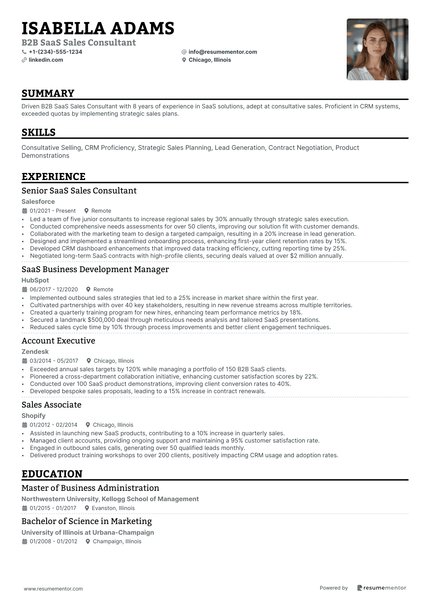 SaaS Sales Resume Example - Free to Edit ATS-Friendly PDF - 2025
