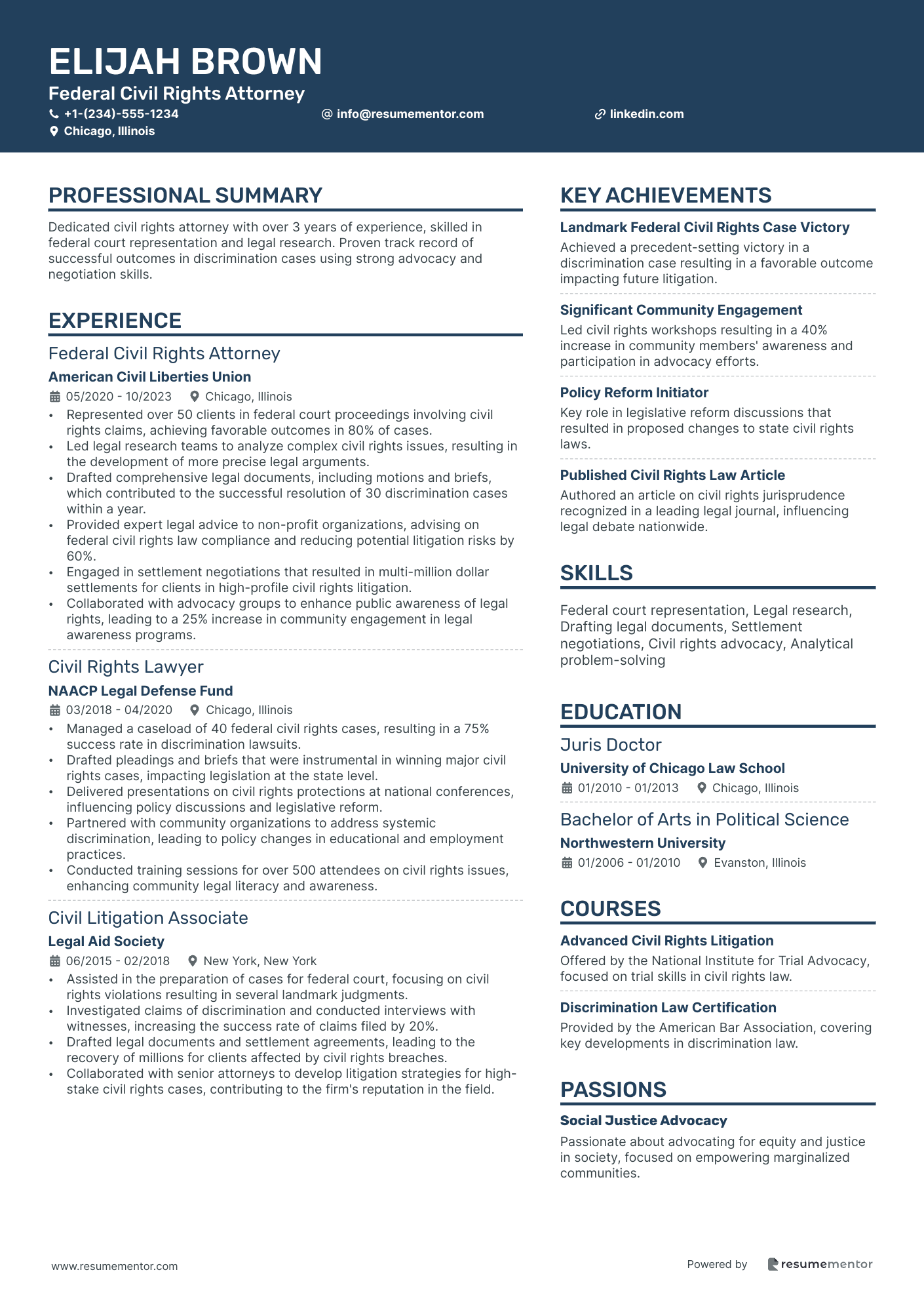 Federal Attorney Resume Example - Free to Edit ATS-Friendly PDF - 2025