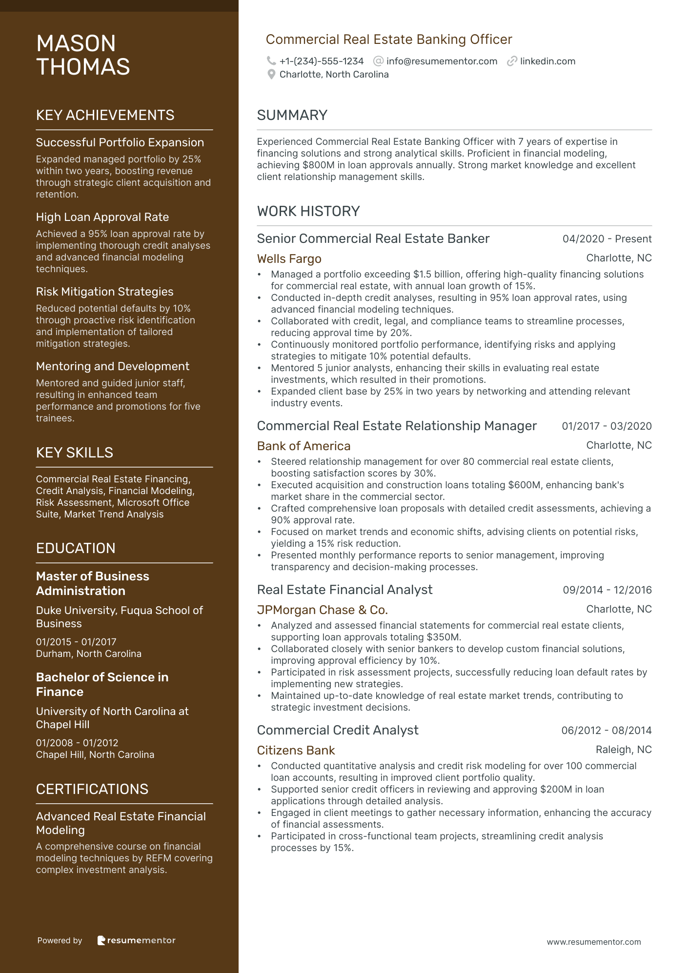 Commercial Banking Resume Example - Free to Edit ATS-Friendly PDF - 2025
