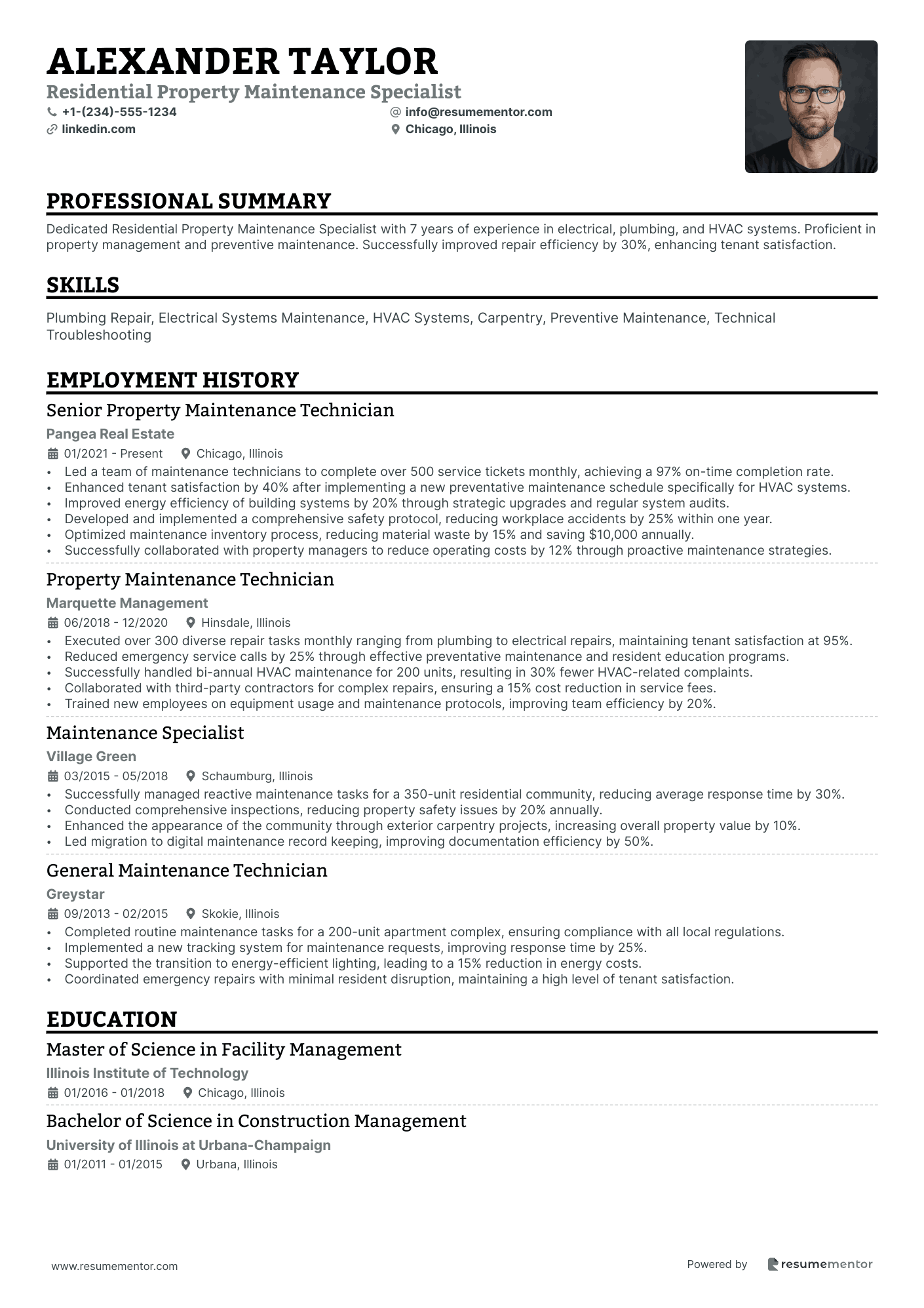 Maintenance Resume Examples - Free to Edit ATS-Friendly PDF - 2025