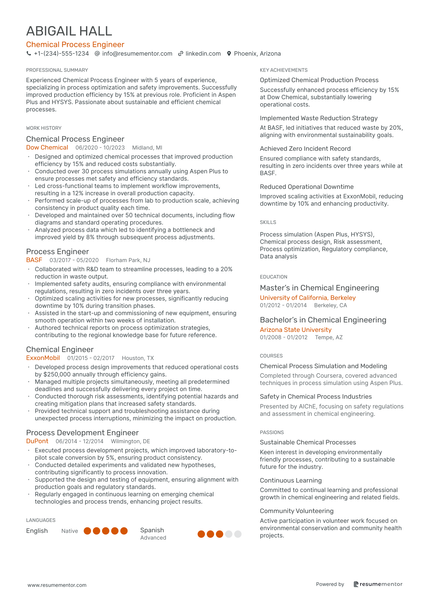 Process Engineer Resume Example - Free to Edit ATS-Friendly PDF - 2025