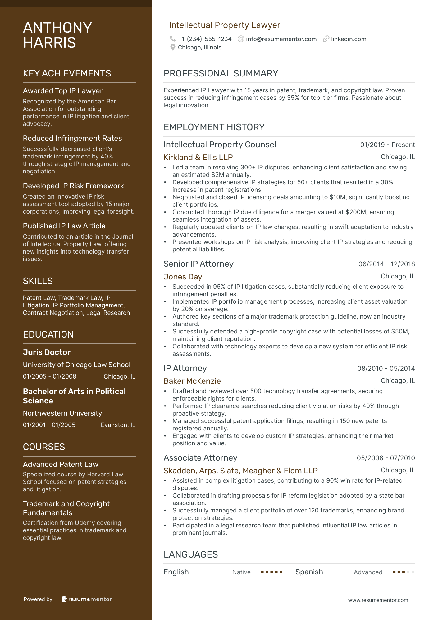 General Practice Attorney Resume Example - Free to Edit ATS-Friendly ...