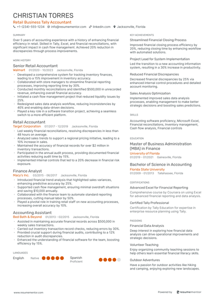 Tally Accountant Resume Examples To Get You Hired in 2025