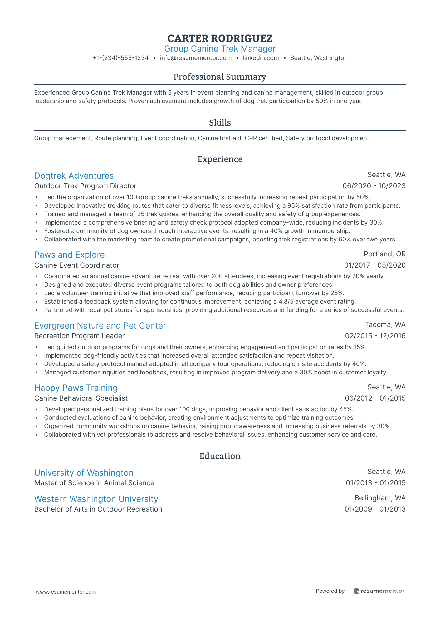 Dog Walker Resume Examples - Free to Edit ATS-Friendly PDF - 2025