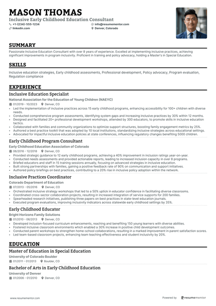 Early Childhood Education Resume Examples - Free to Edit ATS-Friendly ...