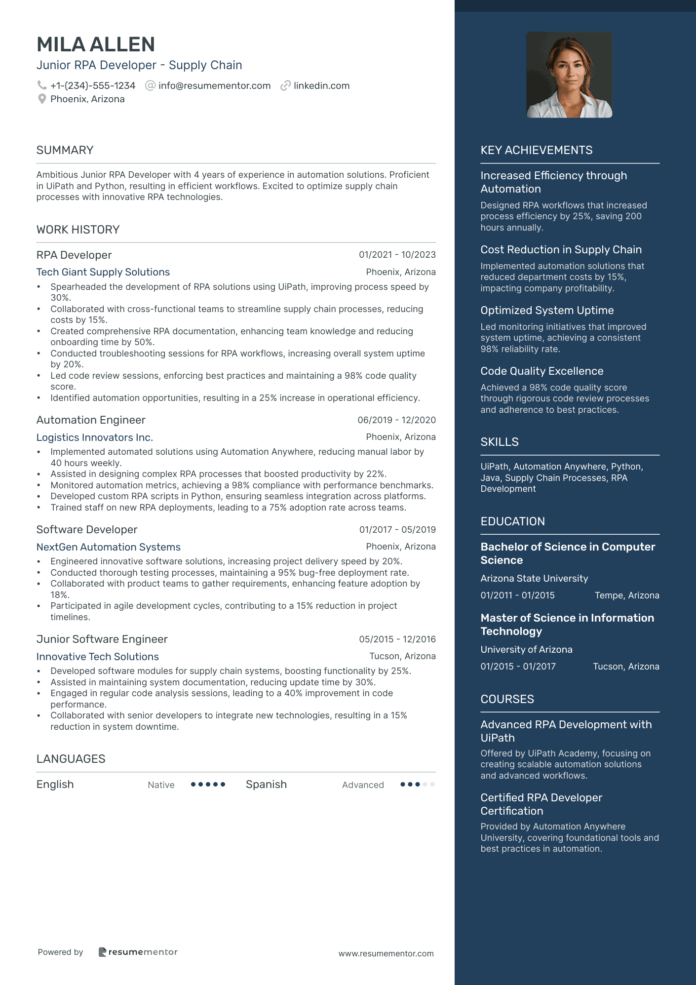 RPA Developer Resume Examples To Get You Hired in 2025