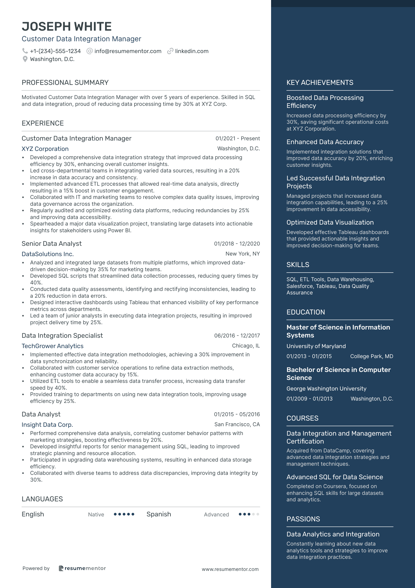 Data Manager Resume Example - Free to Edit ATS-Friendly PDF - 2025
