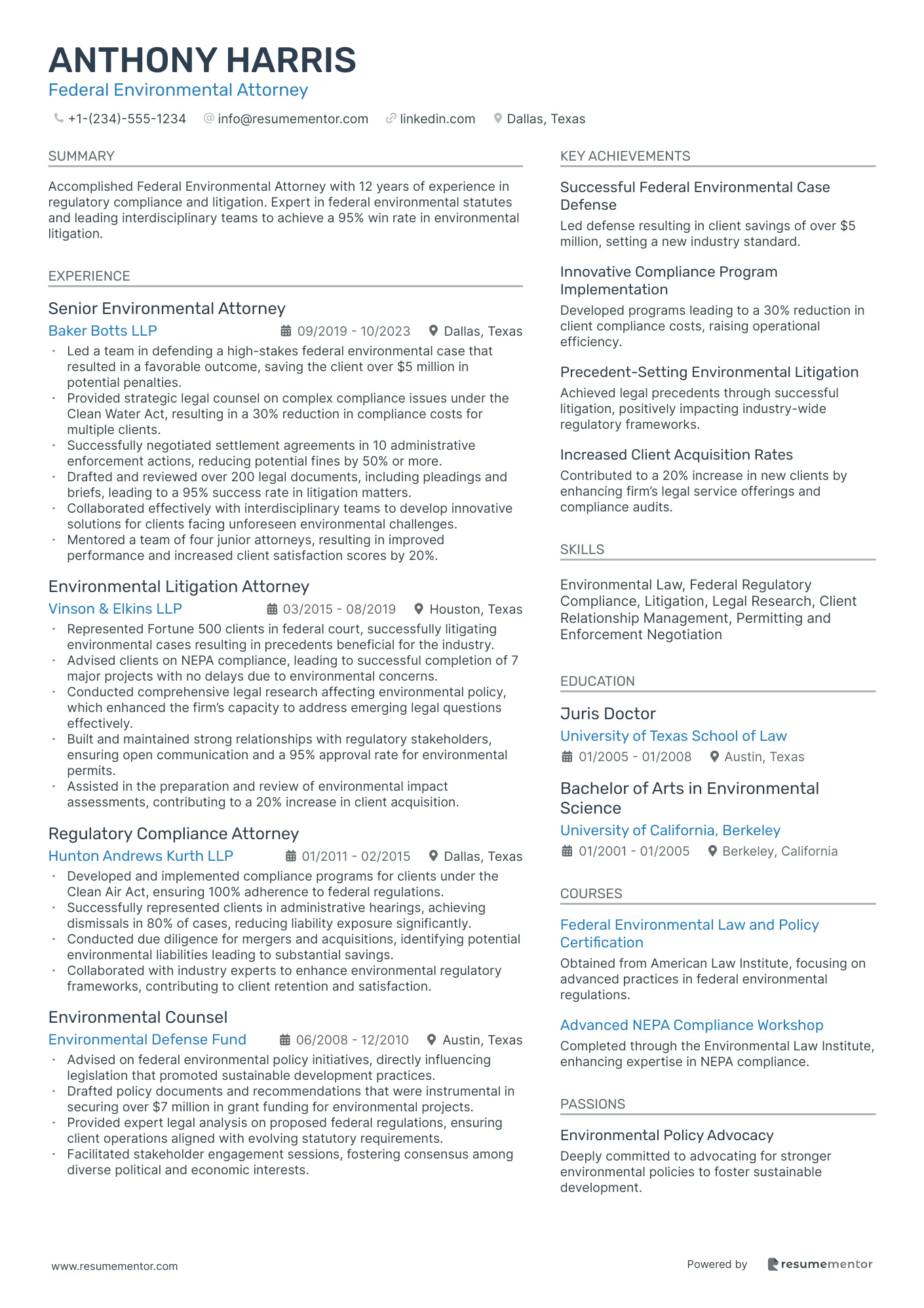Federal Attorney Resume Example - Free to Edit ATS-Friendly PDF - 2025
