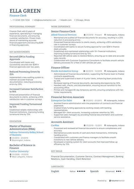 42 Finance Resume Examples To Get You Hired in 2024