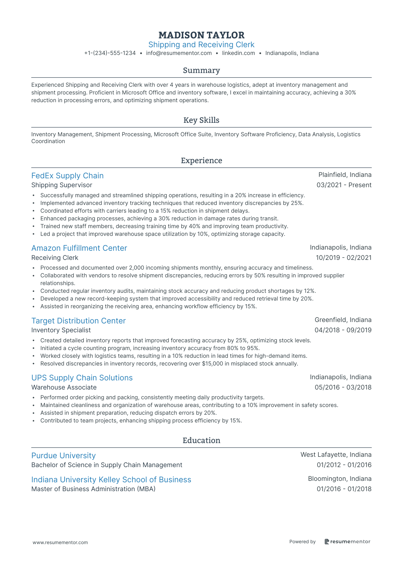 Warehouse Clerk Resume Examples - Free to Edit ATS-Friendly PDF - 2025