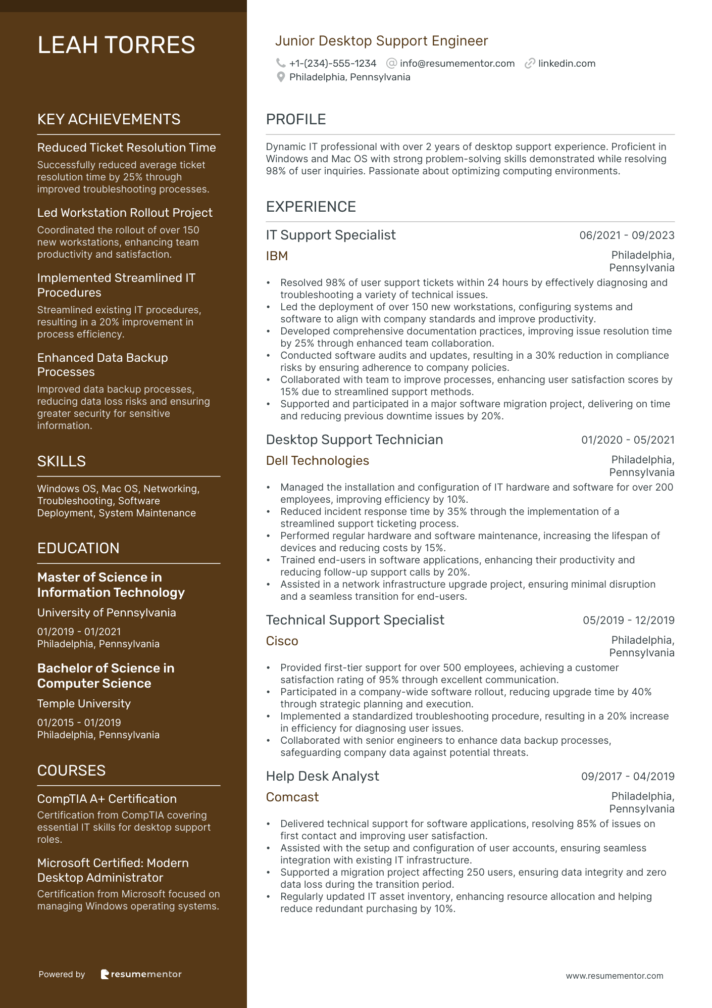 Desktop Support Resume Examples - Free to Edit ATS-Friendly PDF - 2025