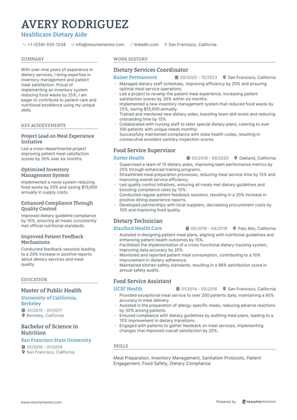 Food Service Worker Resume Examples - Free to Edit ATS-Friendly PDF - 2025