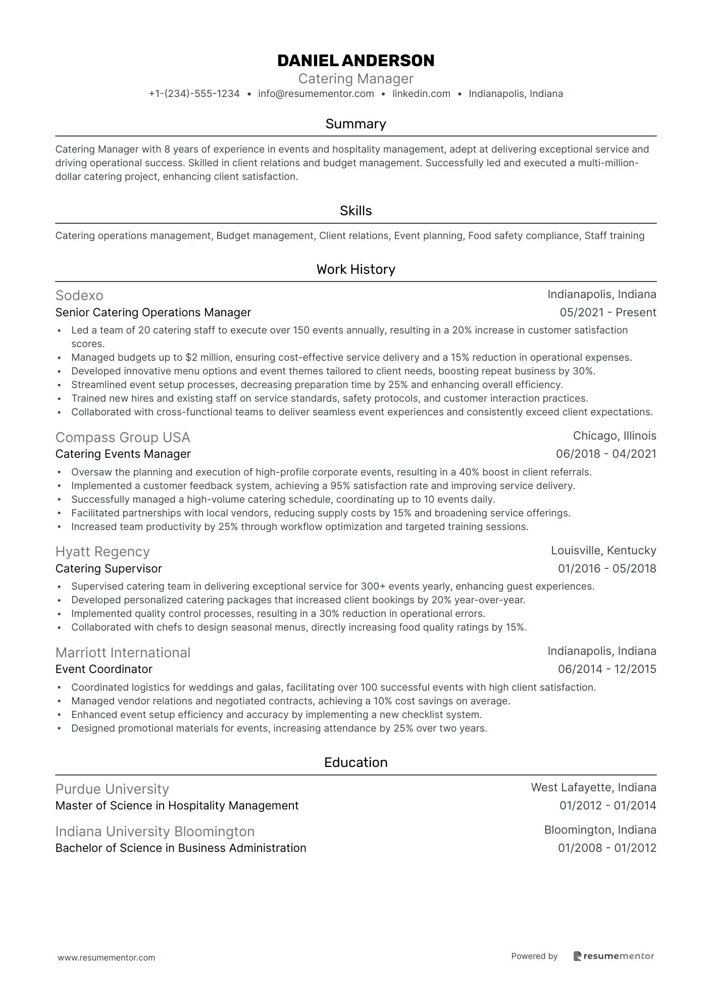 30 Hospitality Resume Examples - Free to Edit ATS-Friendly PDF - 2025
