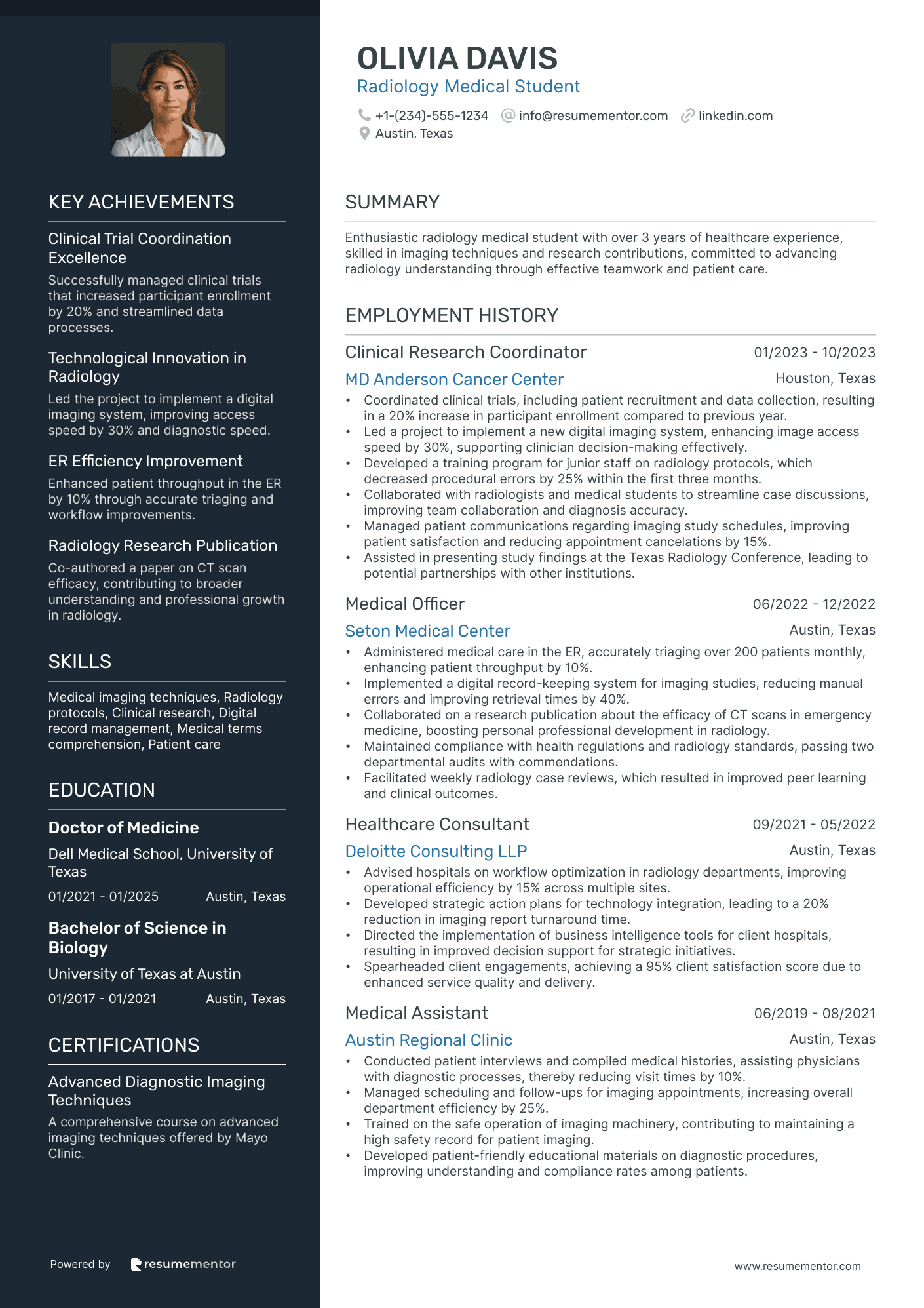 Medical Student Resume Example - Free to Edit ATS-Friendly PDF - 2025