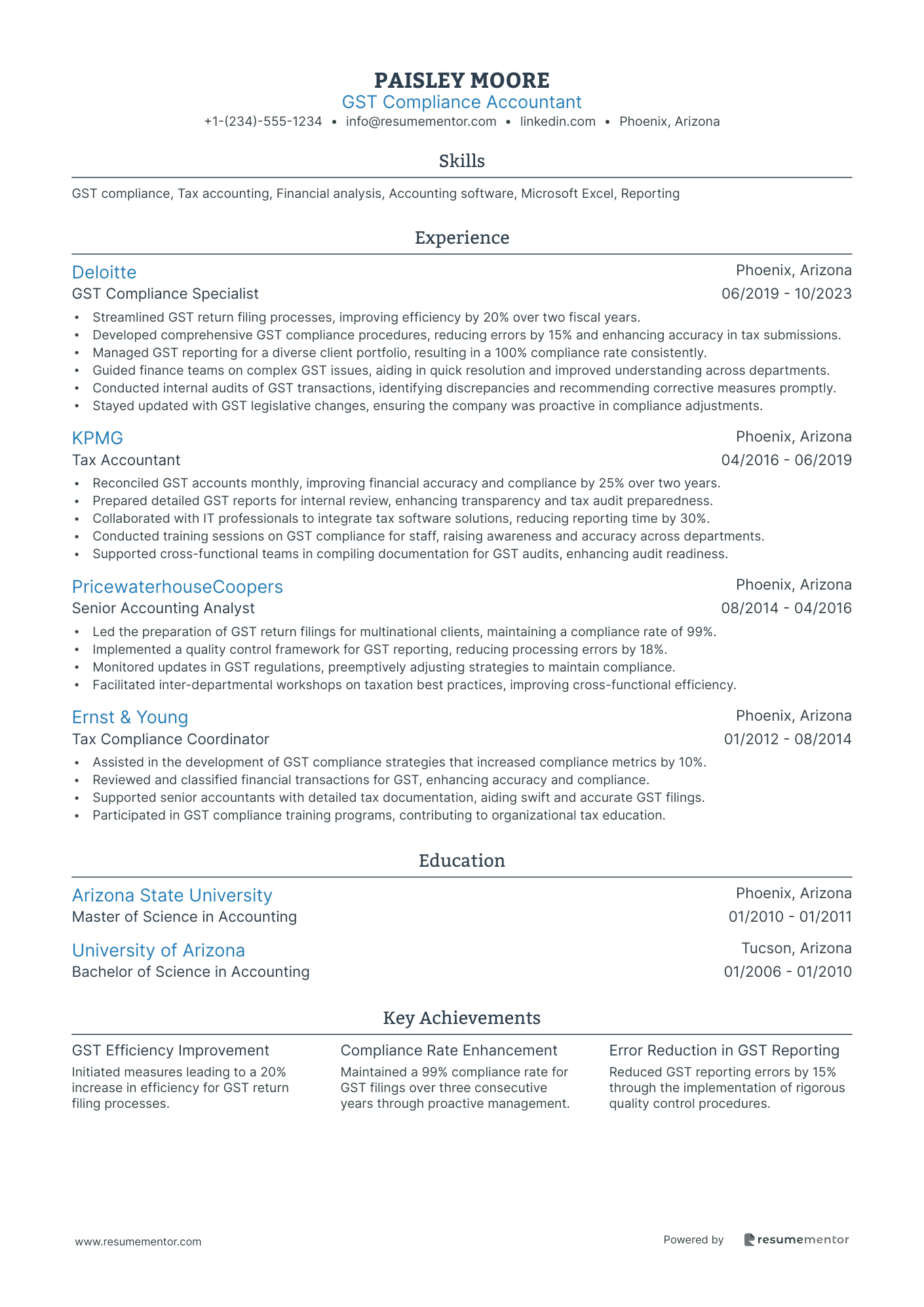 GST Accountant Resume Examples To Get You Hired in 2025