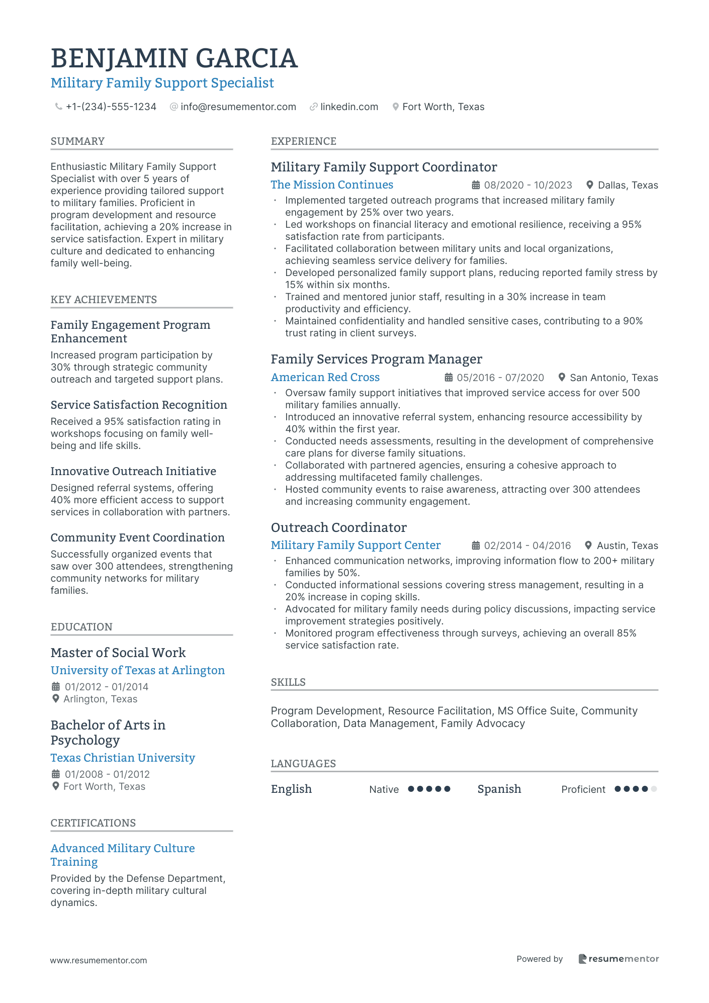 Army Human Resources Specialist Resume Example - Free to Edit ATS ...